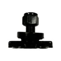 Black Double Lug Threaded Stud L-Track Fitting - No Worries Mfg.
